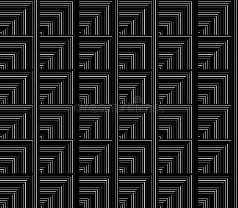 Abstract Seamless Black and White Lines and Squares and Cubes Stock ...