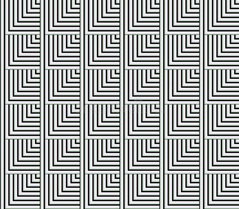 Abstract Seamless Black and White Lines and Squares and Cubes Stock ...