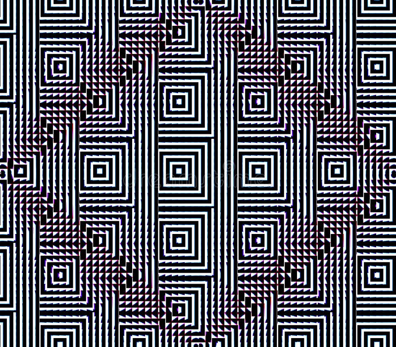 Abstract Seamless Black and White Lines and Squares and Cubes Stock ...