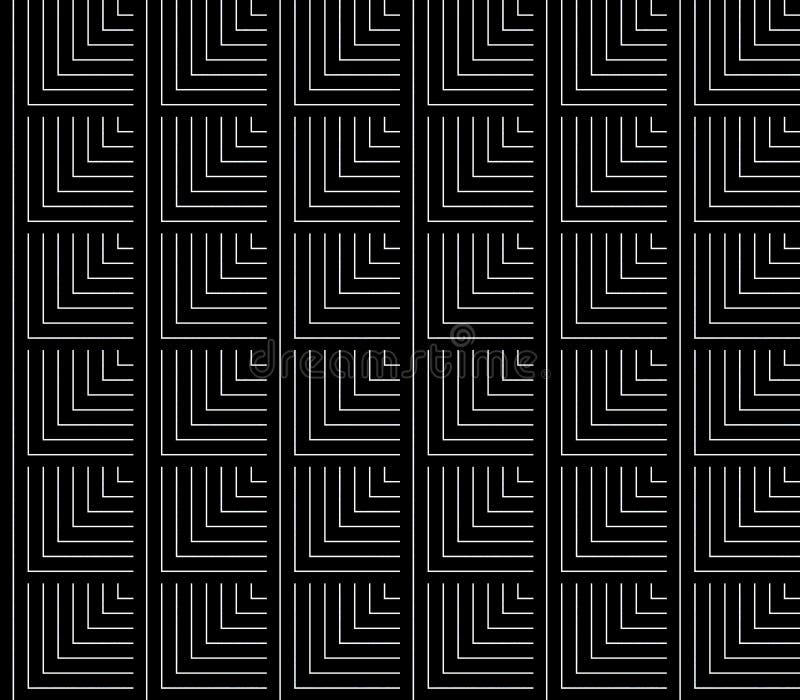 Abstract Seamless Black and White Lines and Squares and Cubes Stock ...