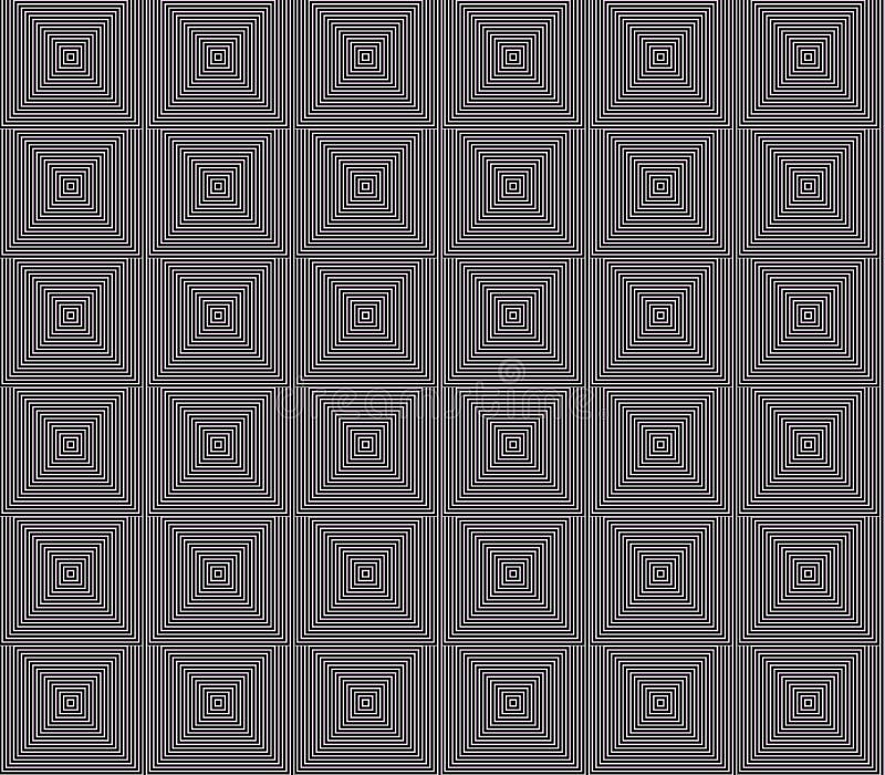 Abstract Seamless Black and White Lines and Squares and Cubes Stock ...