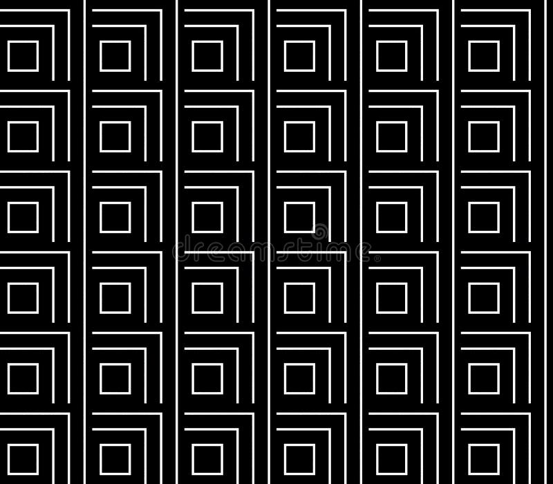 Abstract Seamless Black and White Lines and Squares and Cubes Stock ...