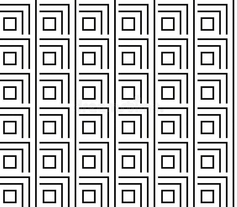 Abstract Seamless Black and White Lines and Squares and Cubes Stock ...