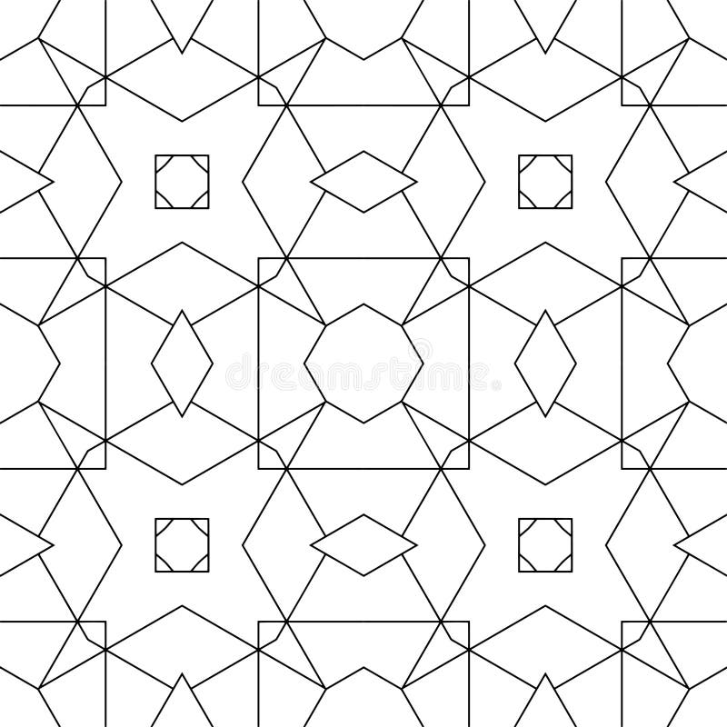 Abstract Seamless Black and White Pattern Stock Illustration ...