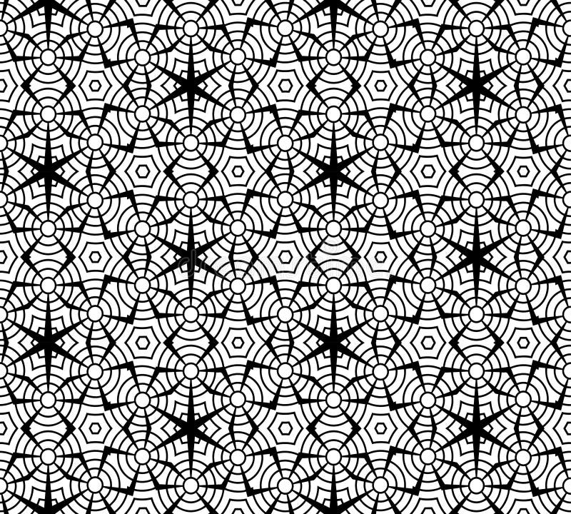 Abstract Seamless Black and White Pattern Stock Illustration ...