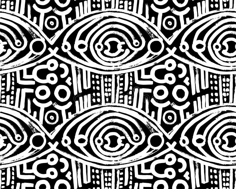 Abstract Seamless Black and White Textile Design in Urban Style Stock ...