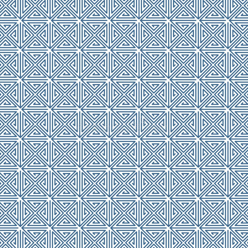 Abstract Seamless Blue Line Pattern. Ethnic Style of Vector Background ...