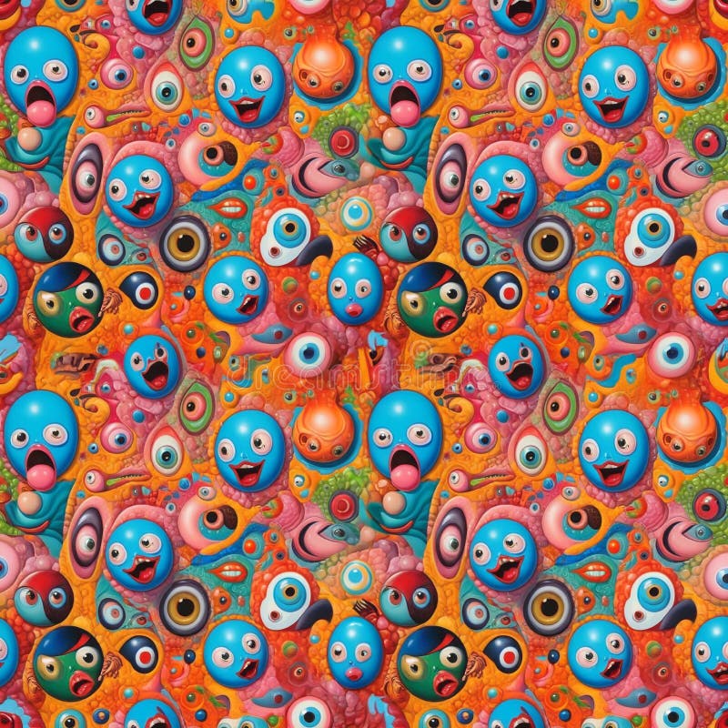 Abstract Seamless Bright Colorful Psychedelic Comic Pattern Stock ...