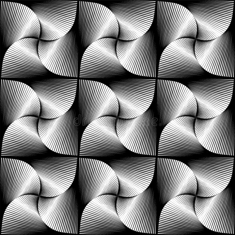 Abstract Seamless Checked Op Art Pattern. Lines Texture with 3D Effect ...