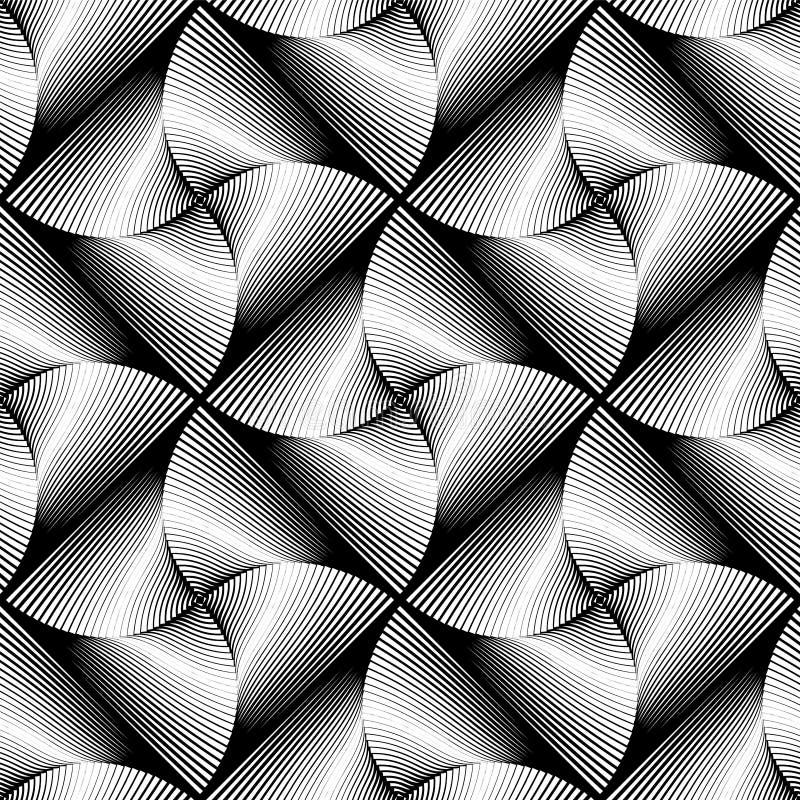 Abstract Seamless Checked Op Art Pattern. Lines Texture Stock Vector - Illustration of checked ...