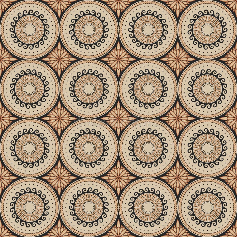 Abstract Seamless Circular Antique Pattern for Wallpaper Design Stock ...