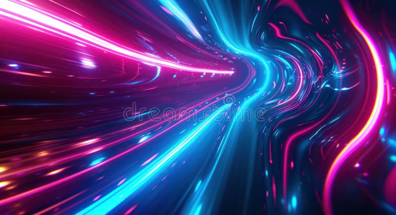 An Abstract Seamless Colored Light Trail with Black Lines Stock Image ...