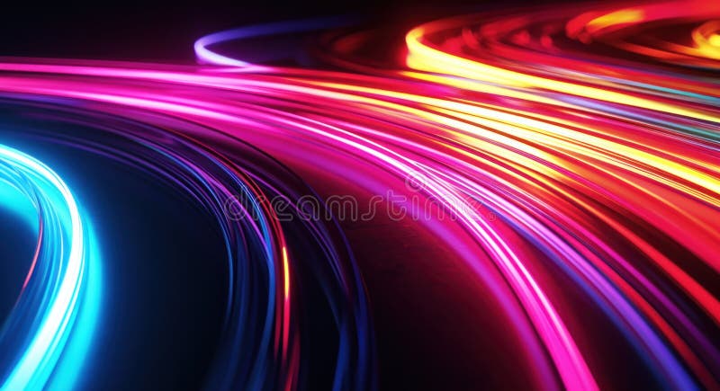 An Abstract Seamless Colored Light Trail with Black Lines Stock Image ...