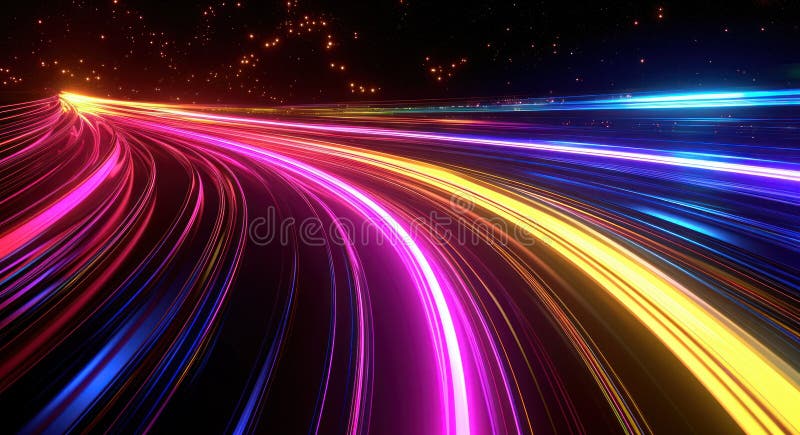 An Abstract Seamless Colored Light Trail with Black Lines Stock Image ...