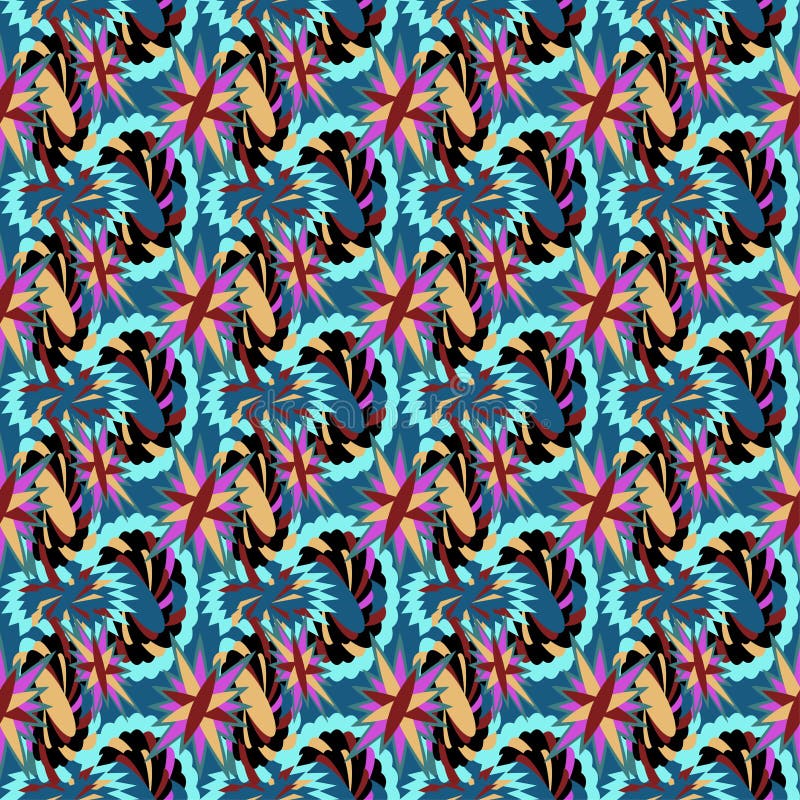 Abstract Seamless Colourful Pattern Exotic Shapes Backgrounds Stock ...