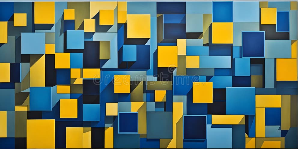 Abstract Seamless Composition of an Array of Interlocking Squares Stock ...