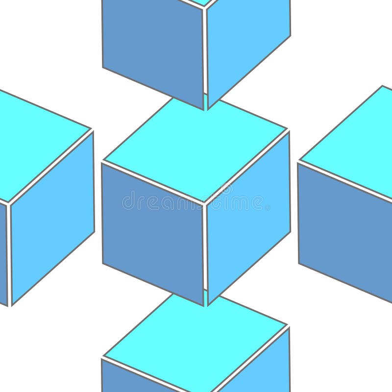 Abstract Seamless 3d Cubes Pattern Stock Illustration - Illustration of ...