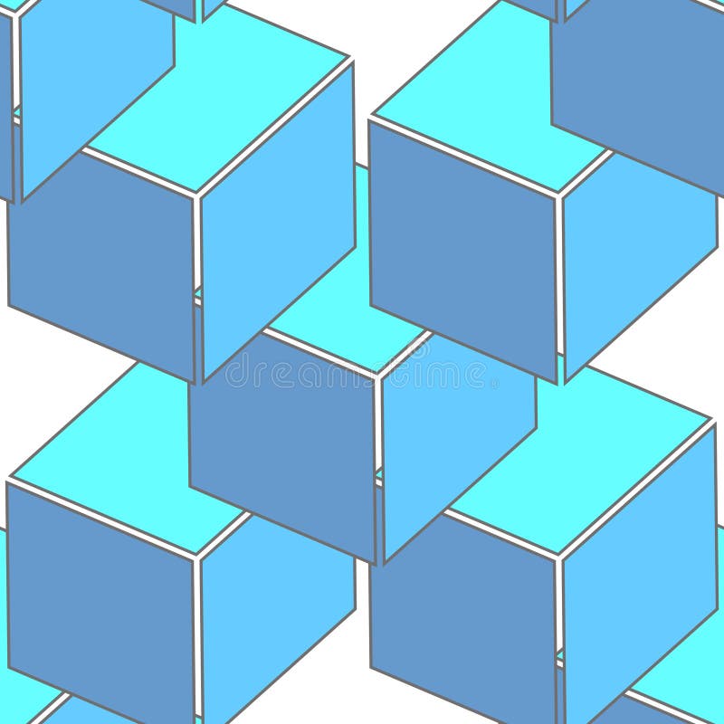 Abstract Seamless 3d Cubes Pattern Stock Illustration - Illustration of ...