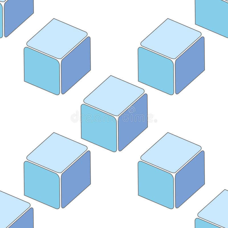 Abstract Seamless 3d Cubes Pattern Stock Illustration - Illustration of ...