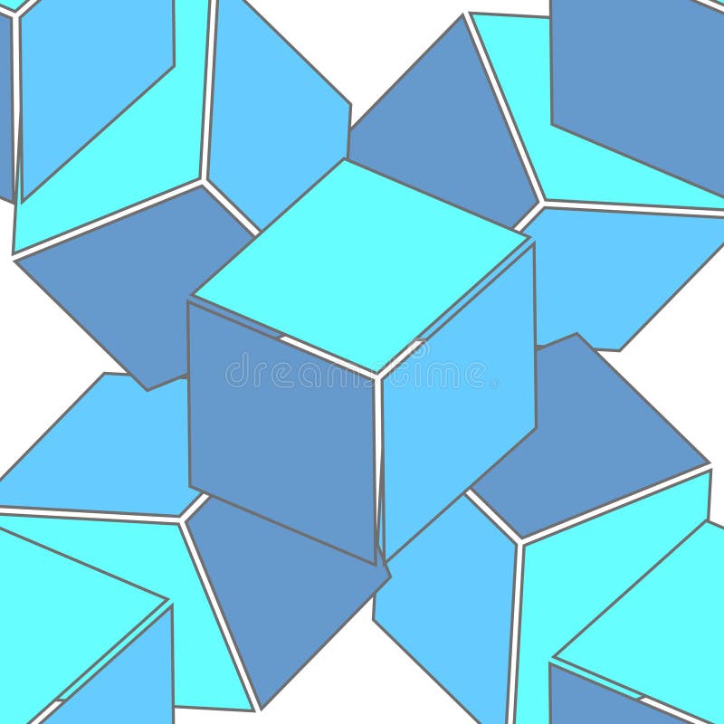 Abstract Seamless 3d Cubes Pattern Stock Illustration - Illustration of ...