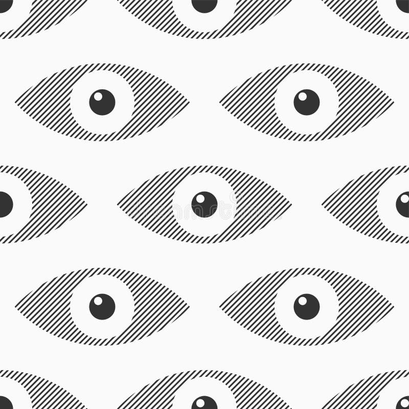 Abstract Seamless Eyes Pattern. Stylized Eye Shapes with Diagonal ...