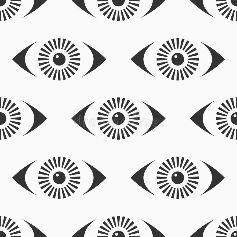 Abstract Seamless Eyes Pattern. Stylized Eye Shapes Stock Vector ...