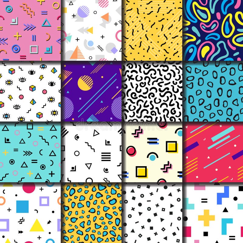 Abstract Seamless Fill Pattern Memphis Abstract Textures Geometric ...