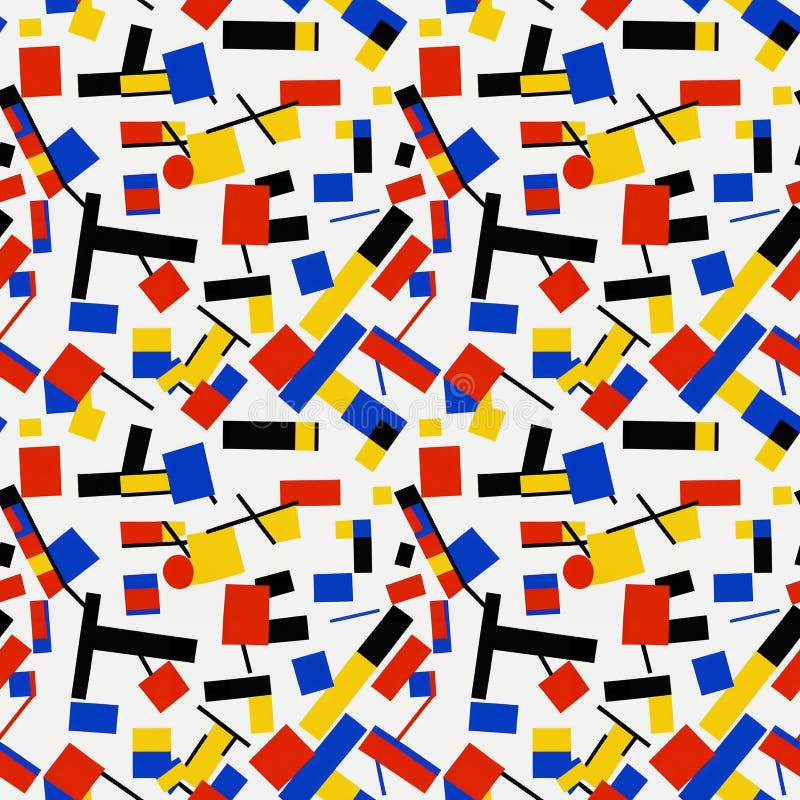 Abstract Seamless Flat Graphic Pattern Red Blue White Stock ...