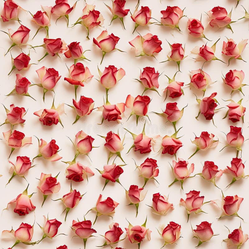 Abstract Seamless Floral Pattern with Red Roses Flowers. Floral Design ...