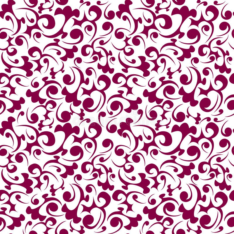 Abstract Seamless Floral Vector Burgundy Pattern with Textural ...