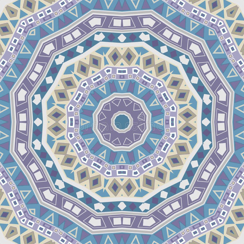 Abstract Seamless Folk Ethno Pattern Mandala Round Stock Illustration - Illustration of abstract ...