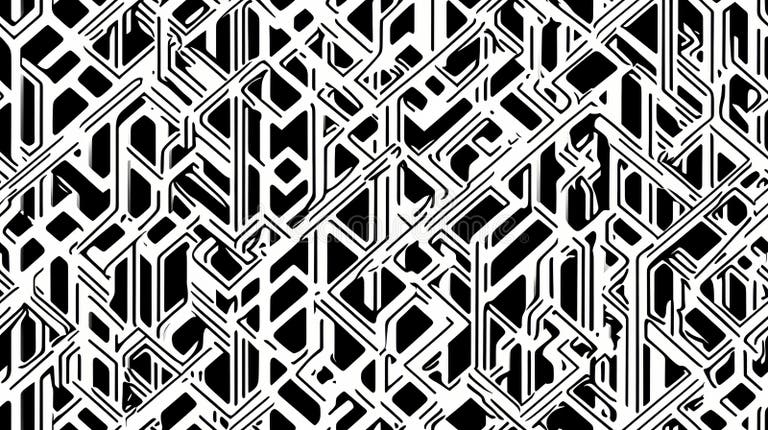Abstract Seamless Geometric Background with Black and White ...