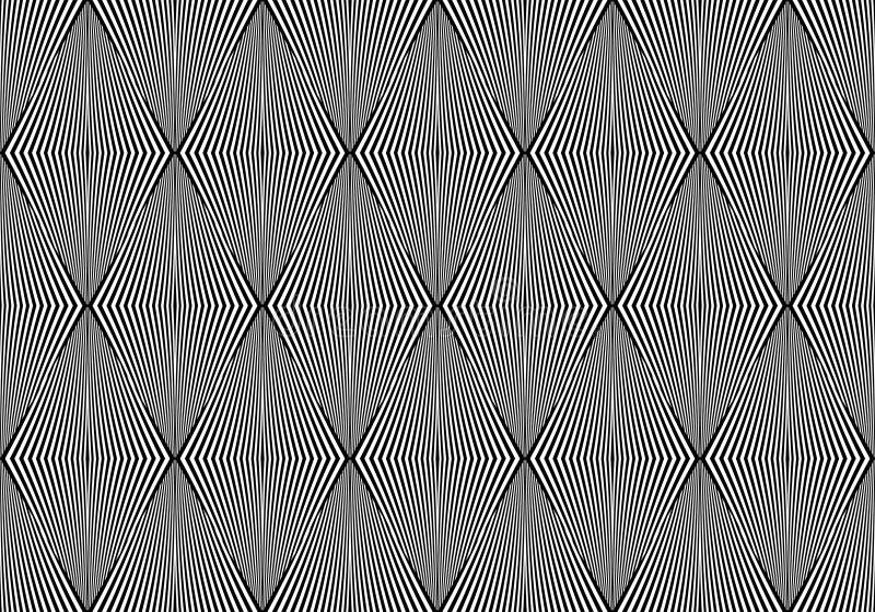 Seamless Geometric Diamonds Black and White Pattern. Striped Lines ...
