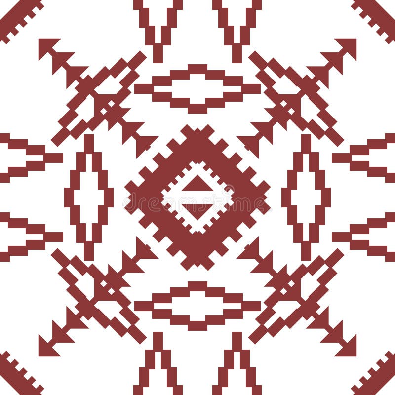 Abstract Seamless Geometric Embroidery Pattern Stock Vector ...