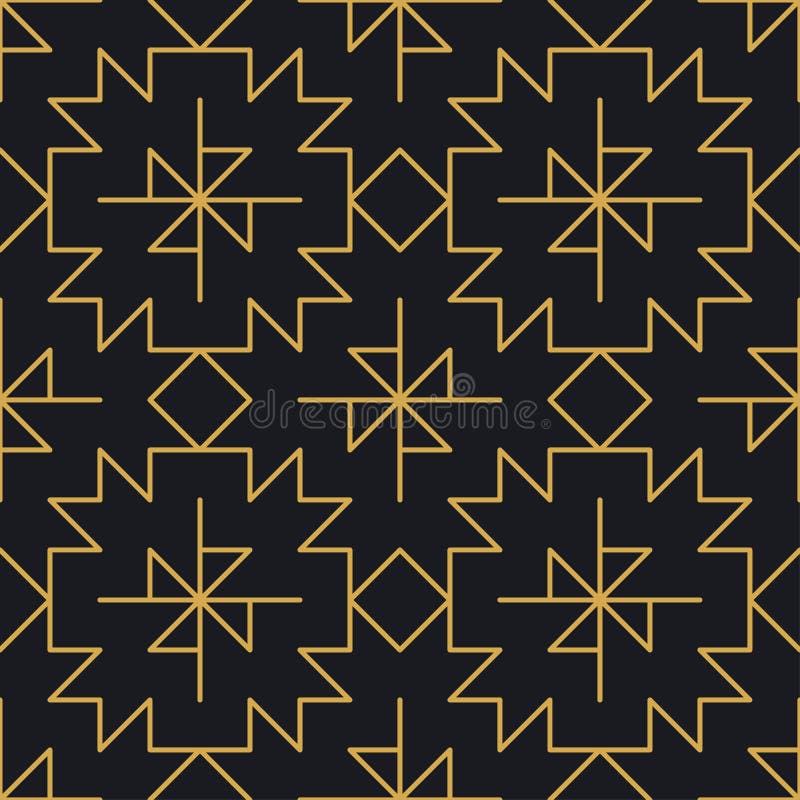 Abstract Seamless Geometric Gold Linear Pattern for Packaging, Design ...