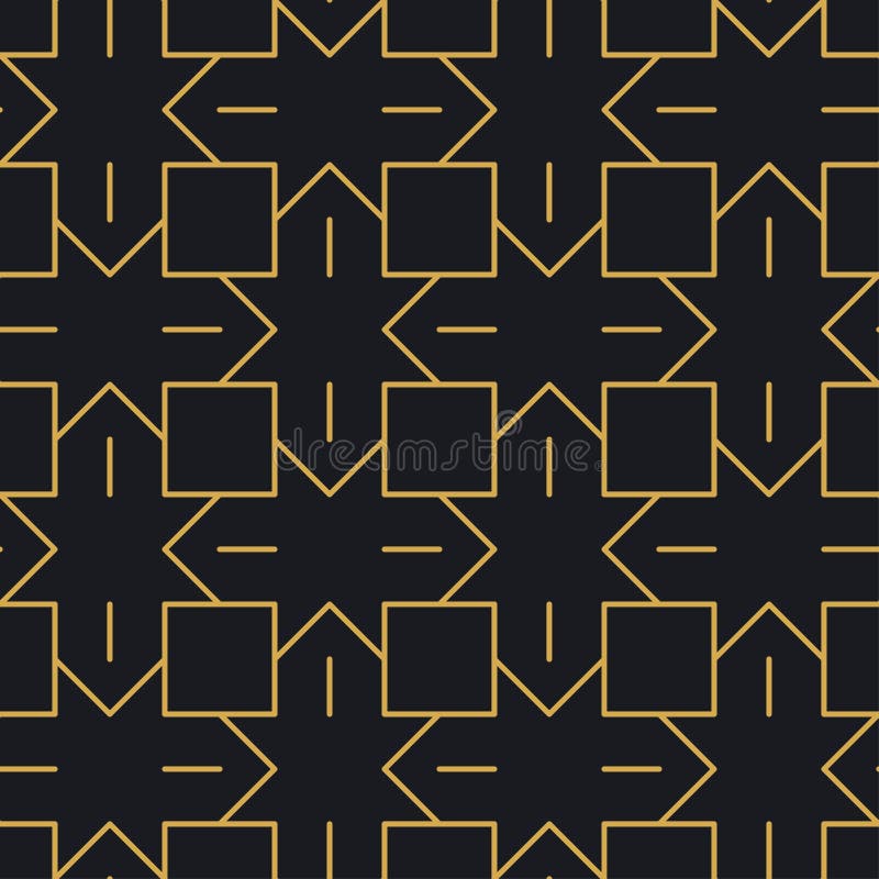 Abstract Seamless Geometric Gold Linear Pattern for Packaging, Design ...