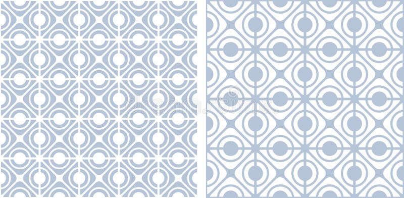 Abstract Seamless Geometric Grid Patterns Set Stock Vector ...