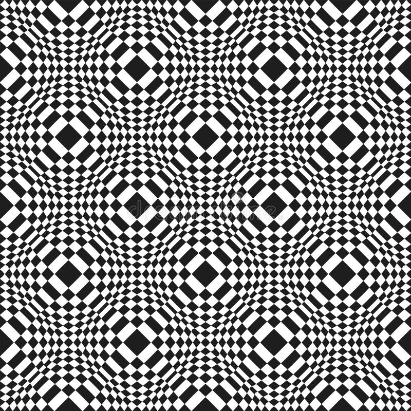 Abstract Seamless Geometric Op Art Black and White Pattern Stock Vector ...