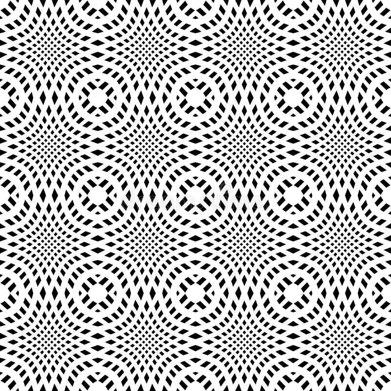 Abstract Seamless Geometric Op Art Black and White Pattern Stock Vector ...
