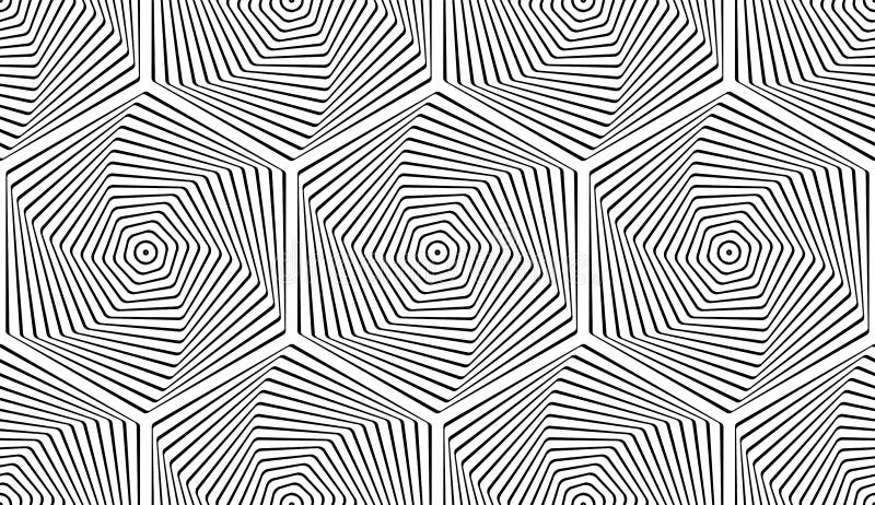 Abstract Seamless Geometric Op Art Hexagons Pattern Stock Vector ...