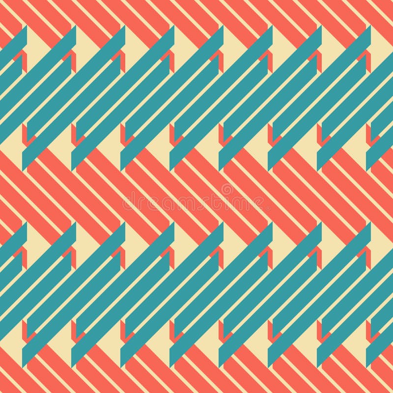Seamless Pattern of Thick Diagonal Stripes in Retro Colors Stock Vector ...