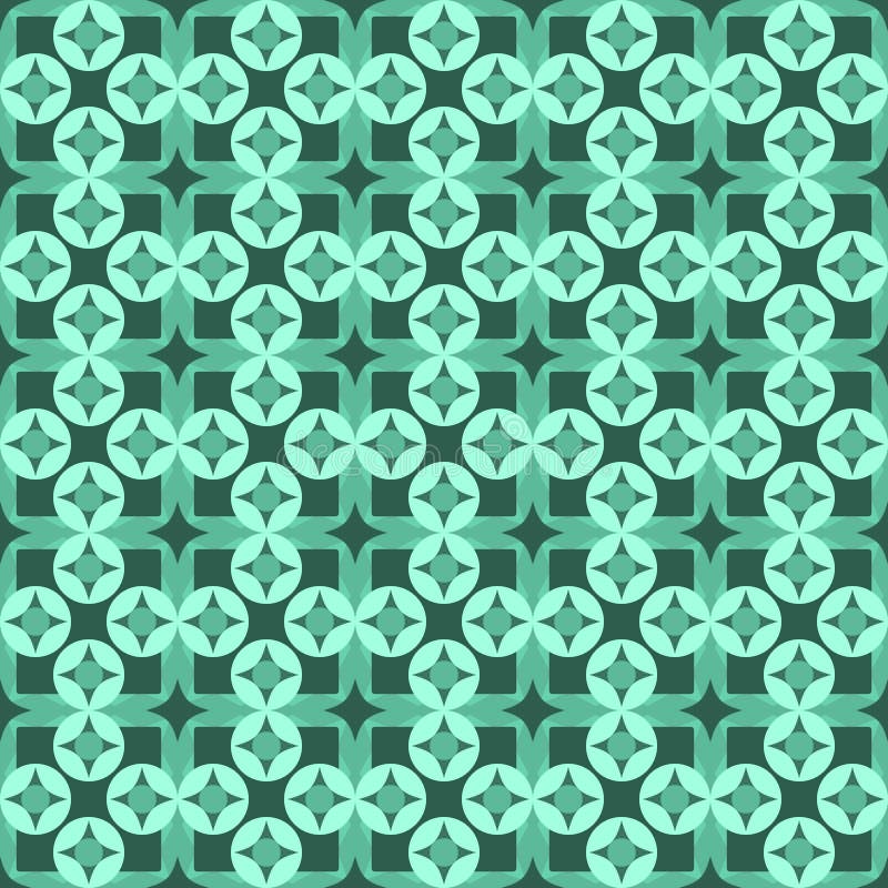 Abstract Seamless Geometric Pattern with Green Colors Stock Vector ...