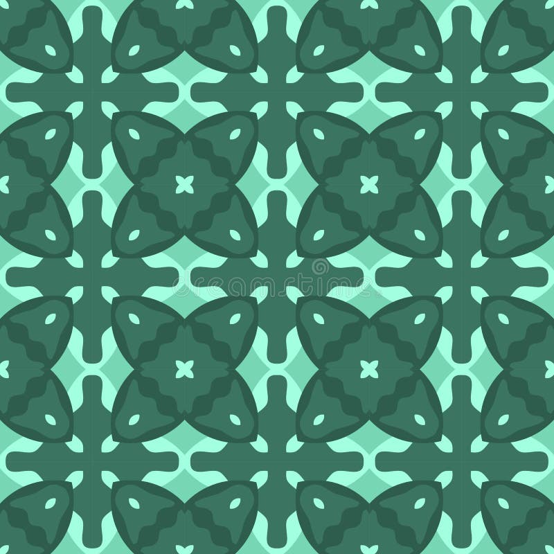 Abstract Seamless Geometric Pattern with Green Colors Stock Vector ...