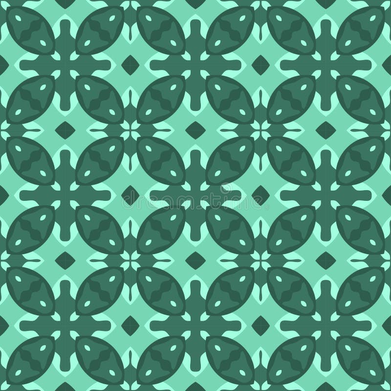 Abstract Seamless Geometric Pattern with Green Colors Stock Vector ...