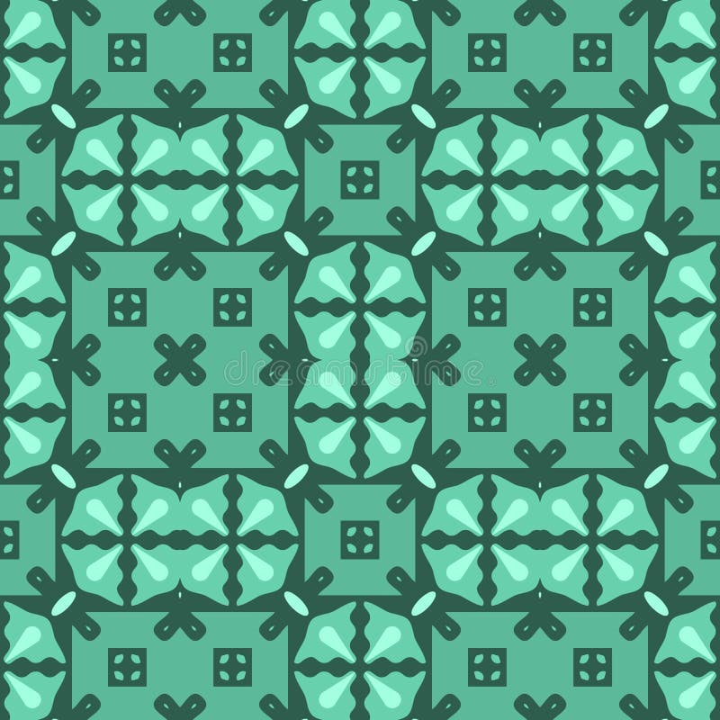 Abstract Seamless Geometric Pattern with Green Colors Stock Vector ...