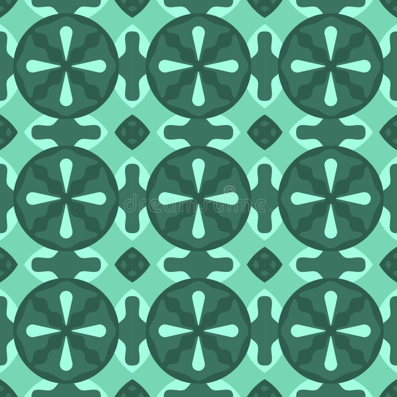 Abstract Seamless Geometric Pattern with Green Colors Stock Vector ...