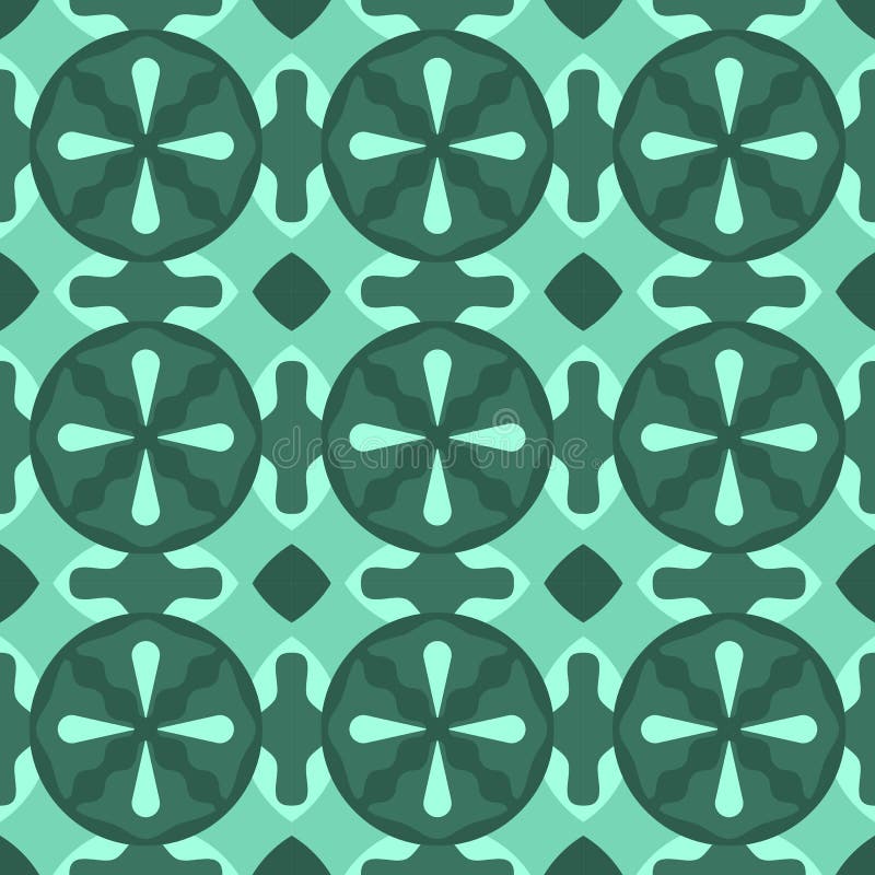 Abstract Seamless Geometric Pattern with Green Colors Stock Vector ...