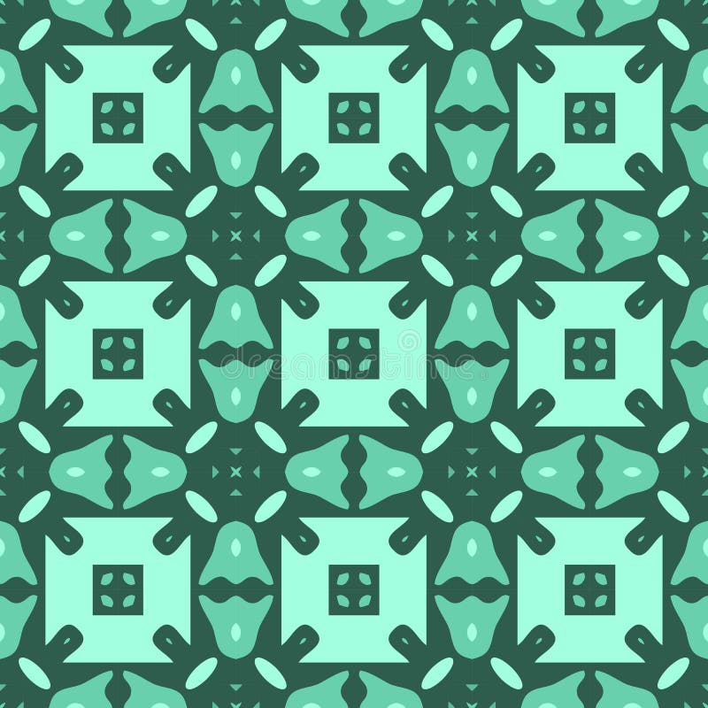 Abstract Seamless Geometric Pattern with Green Colors Stock Vector ...