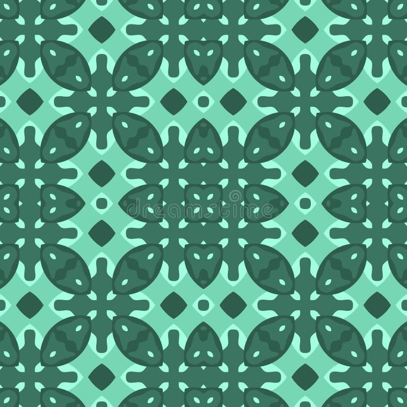Abstract Seamless Geometric Pattern with Green Colors Stock Vector ...