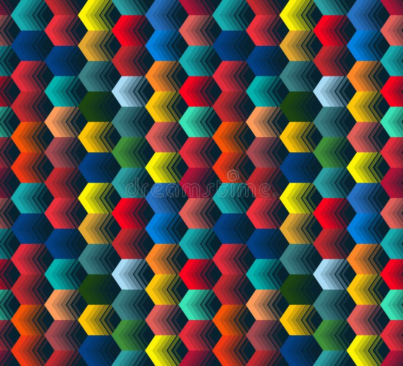 Abstract Seamless Geometric Pattern. Optical Illusion of Motion Stock ...